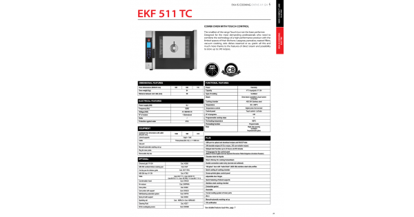 Lò hấp nướng đa năng Tecnoeka EKF-511-TC